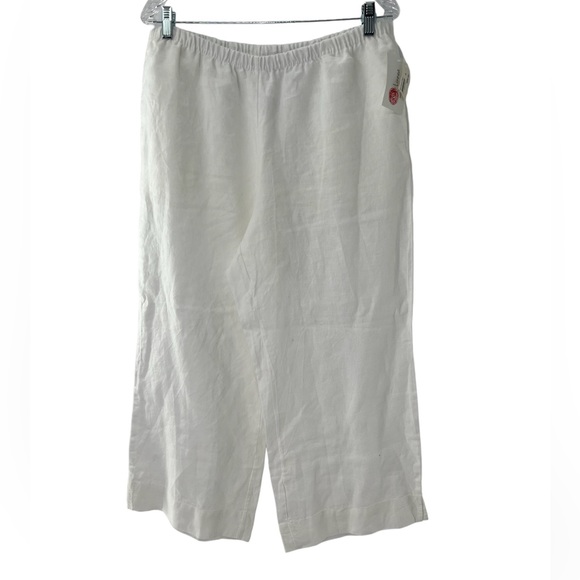 Linnea | Pants & Jumpsuits | Linnea White Linen Wide Leg Ankle Pants ...